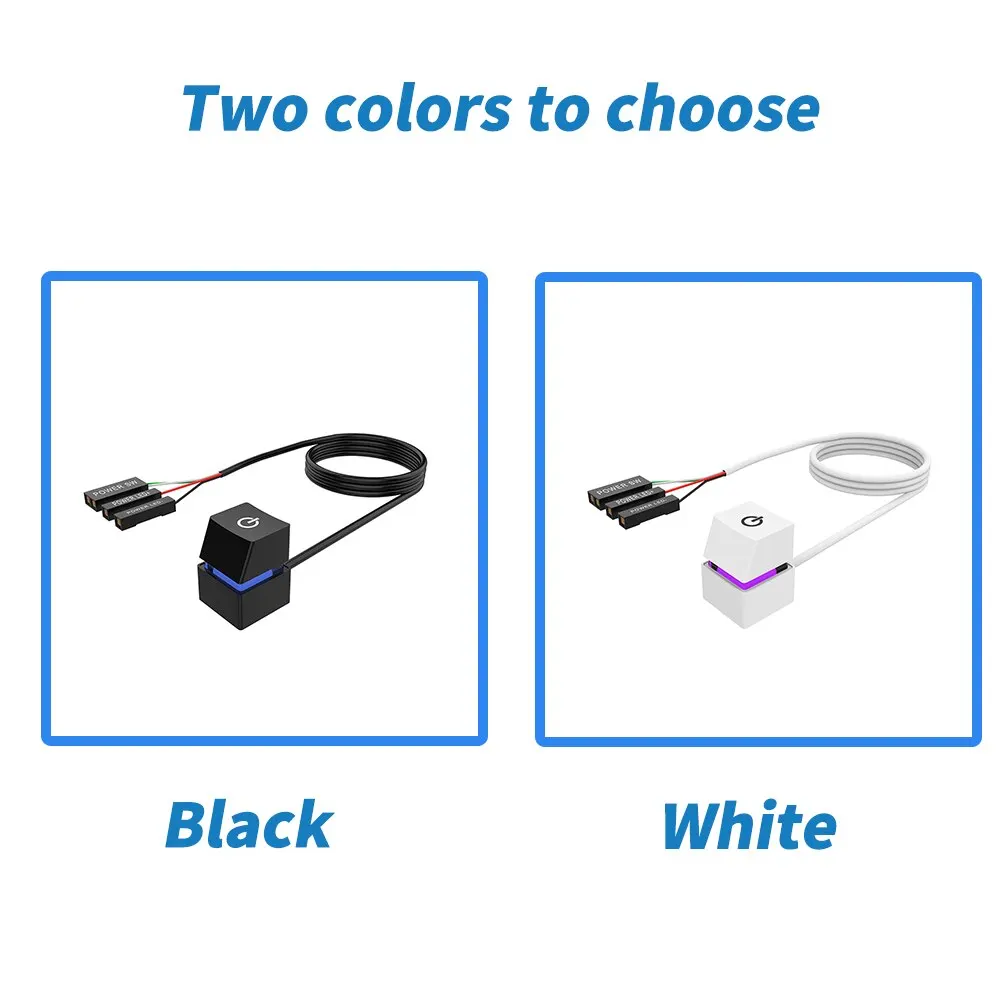 LED Colorful Light Desktop Computer Power Switch PC Motherboard ...