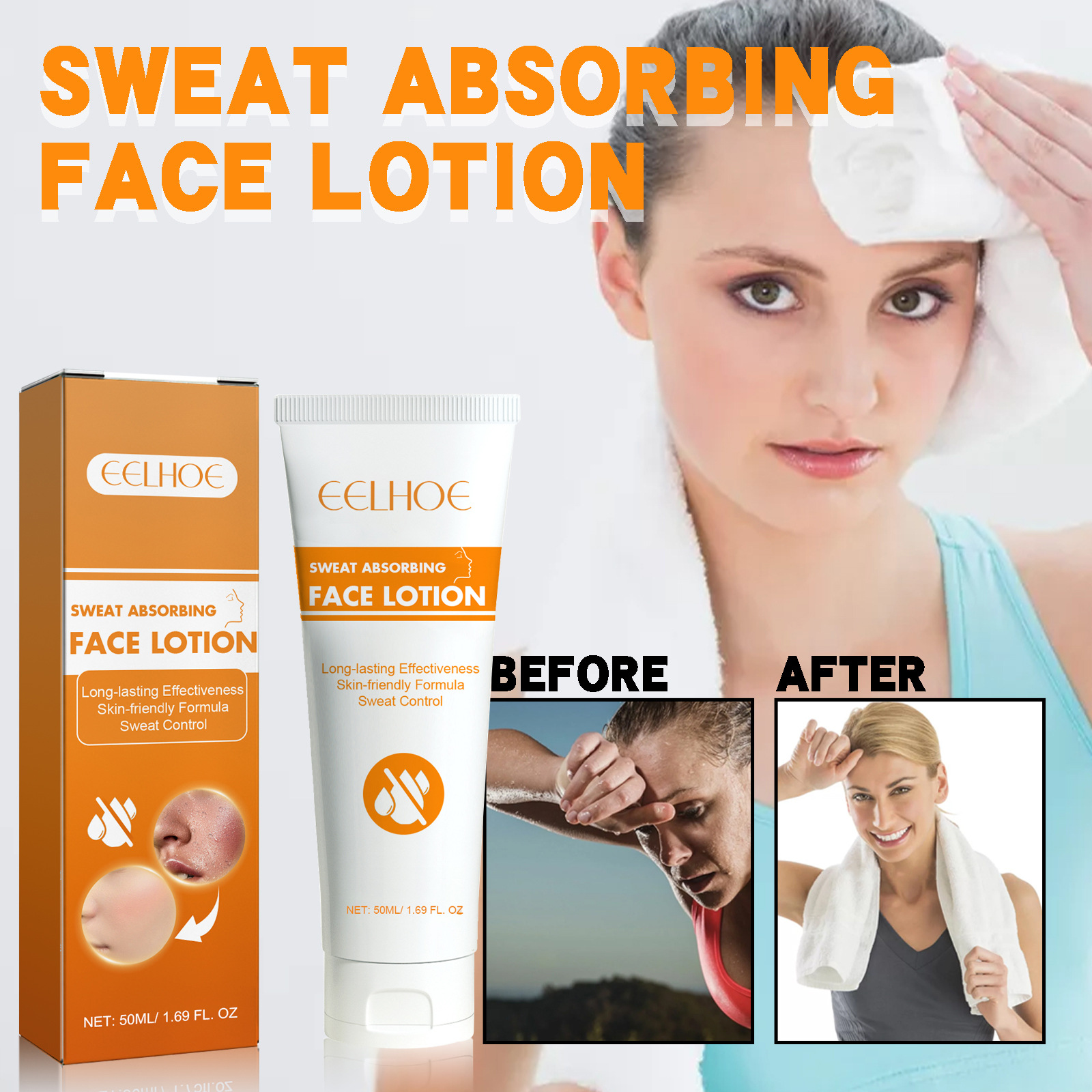 Sweat Absorbing Face Lotion Antiperspirant Face Forehead Scalp Anti ...