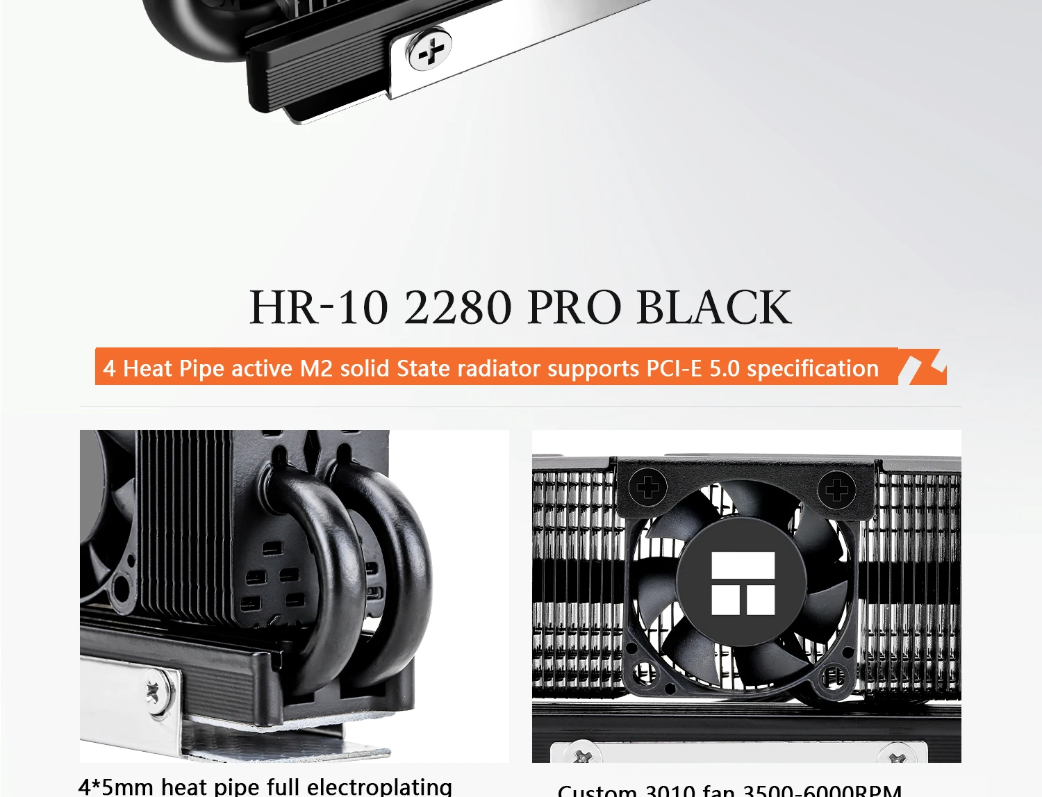 Thermalright HR-10 PRO M.2 2280 SSD Cooler Fan 4 Heat Pipes Black M2 ...