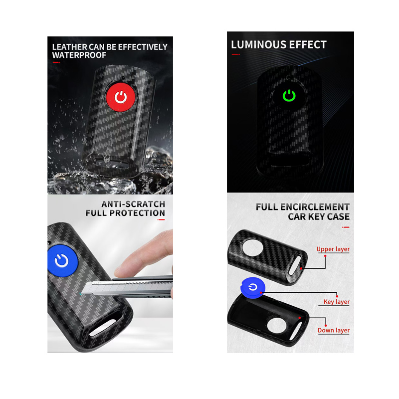 Carbon Fiber Car Key Cover Suitable For Yamaha Nmax v3 techmax/AEROX ...