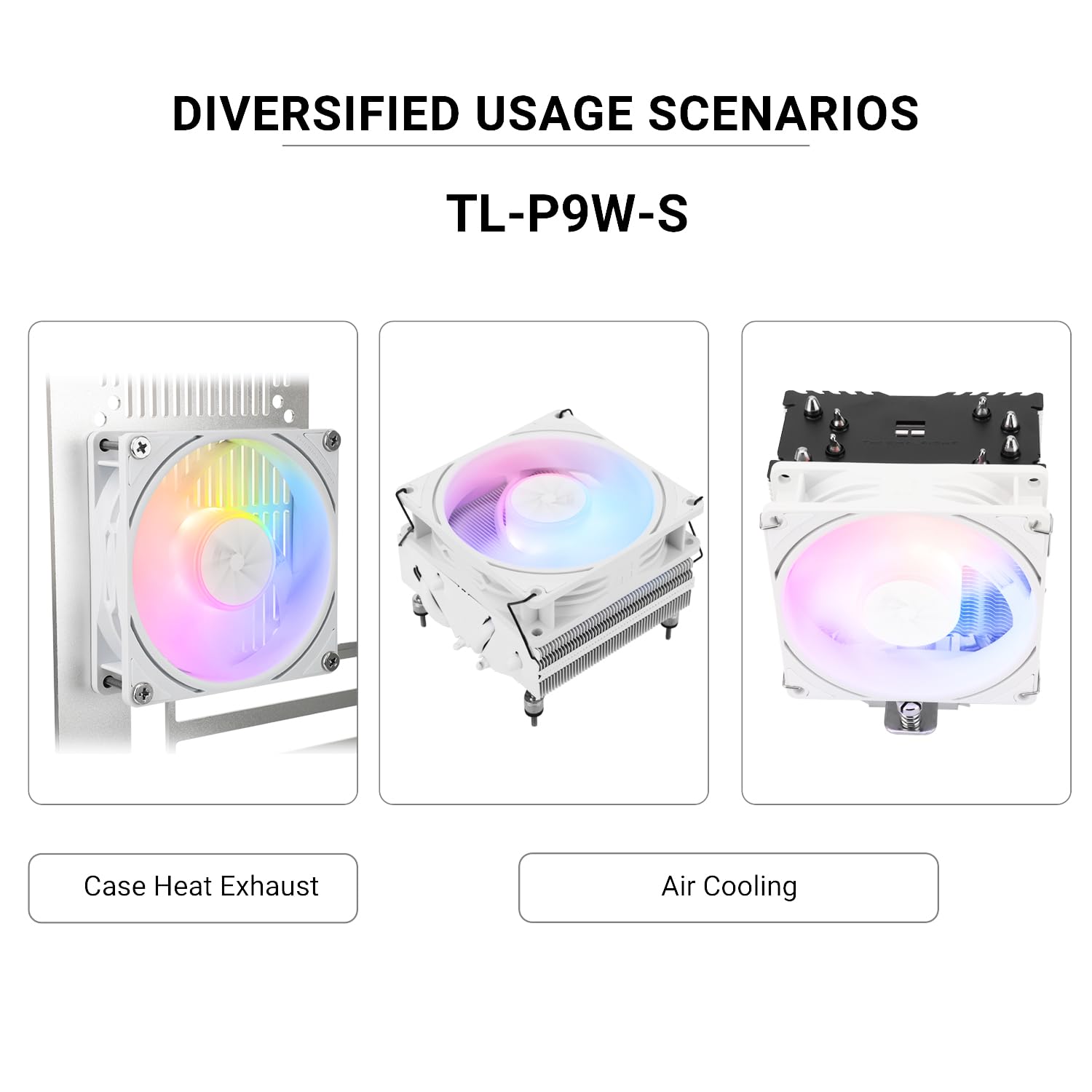 Thermalright TL-P9W White 92mm CPU Fan Computer Case Quiet Fan chassis fan 2200RPM Speed 4PIN ...