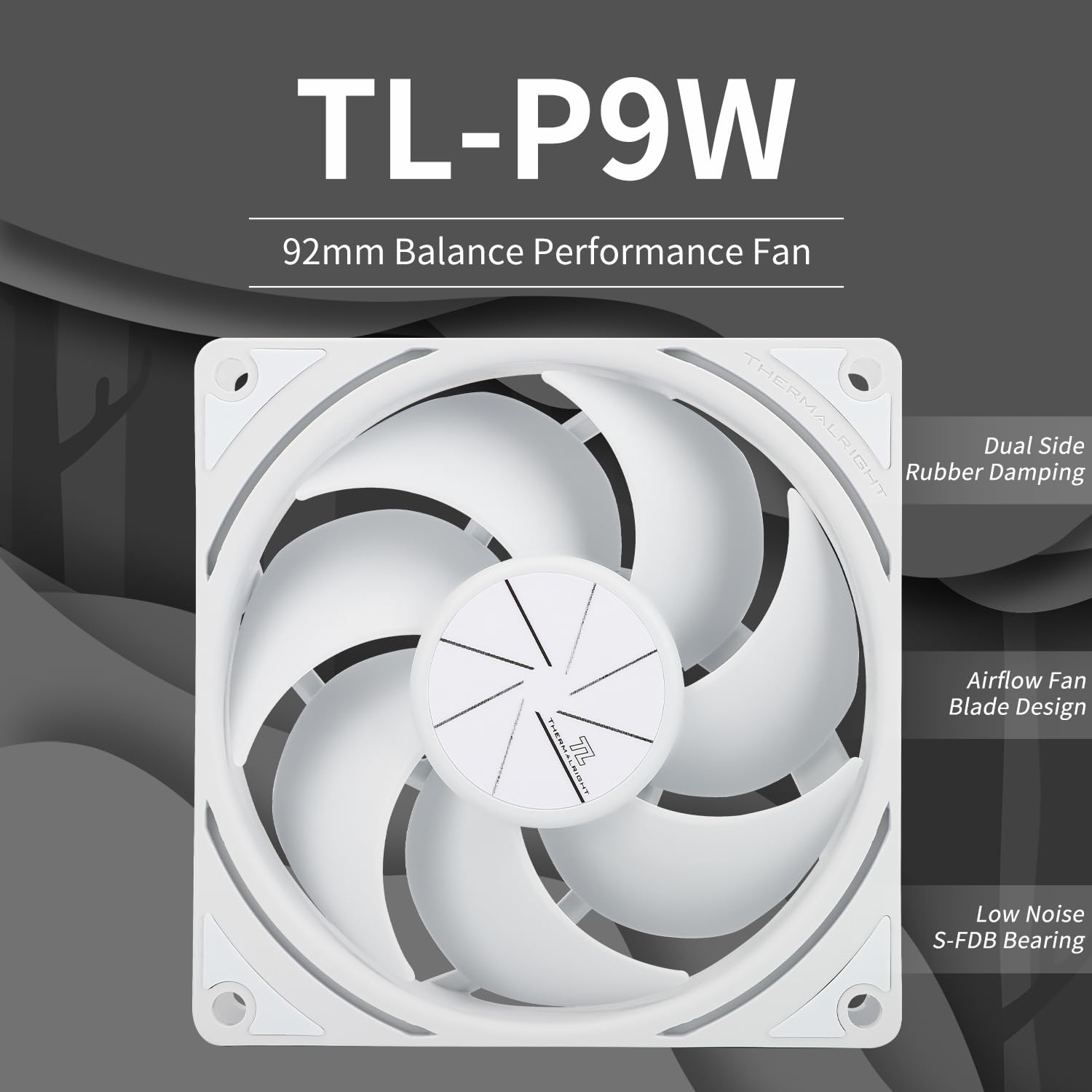 Thermalright TL-P9W White 92mm CPU Fan Computer Case Quiet Fan chassis fan 2200RPM Speed 4PIN ...