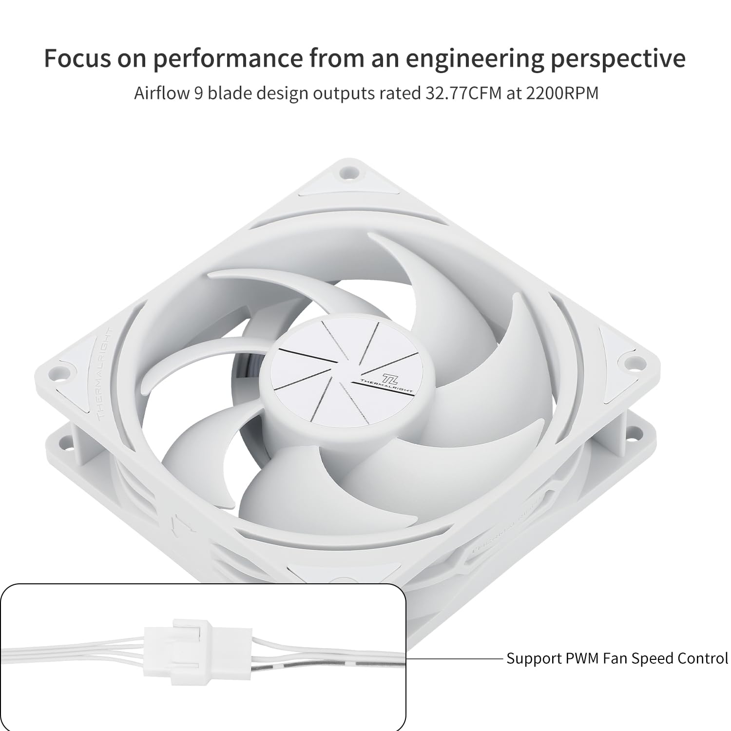 Thermalright TL-P9W White 92mm CPU Fan Computer Case Quiet Fan chassis fan 2200RPM Speed 4PIN ...