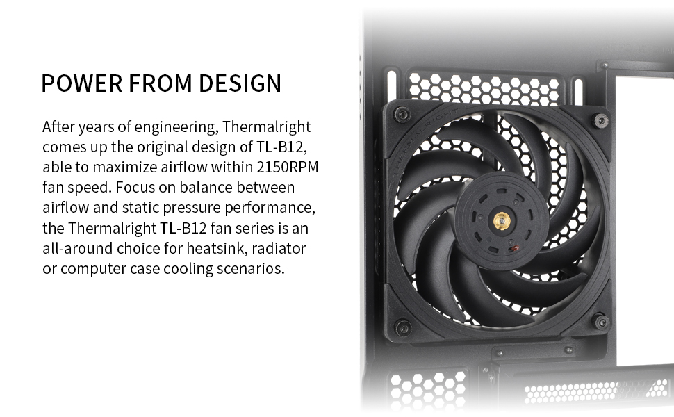 Thermalright TL-B12 CPU Cooler Fan 120mm Cooling Fan 2150RPM Silent Fan ...