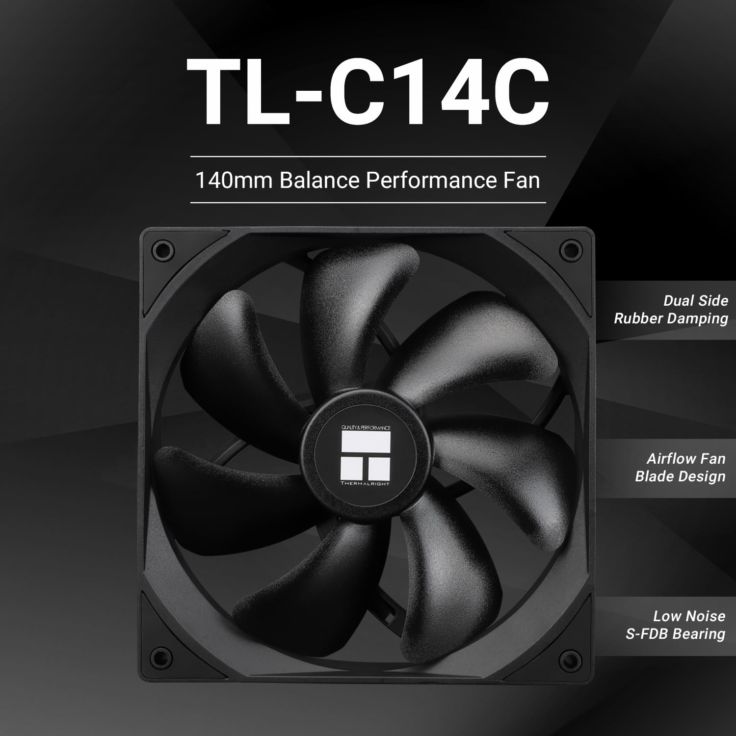 Thermalright TL-C14C ARGB Case Fan 140mm Cooler Fan 1500RPM CPU Fan 4Pin PWM Silent Computer Fan ...