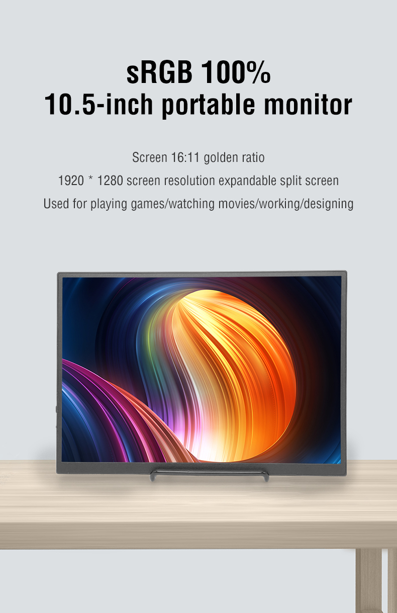 Anmite 10.5" Portable Monitor for Laptop Usb Type-c HDMI Display ...