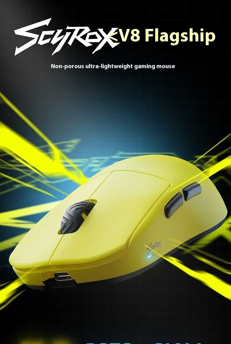 SCYROX V8 pore free ultra lightweight wireless gaming mouse, pixart ...