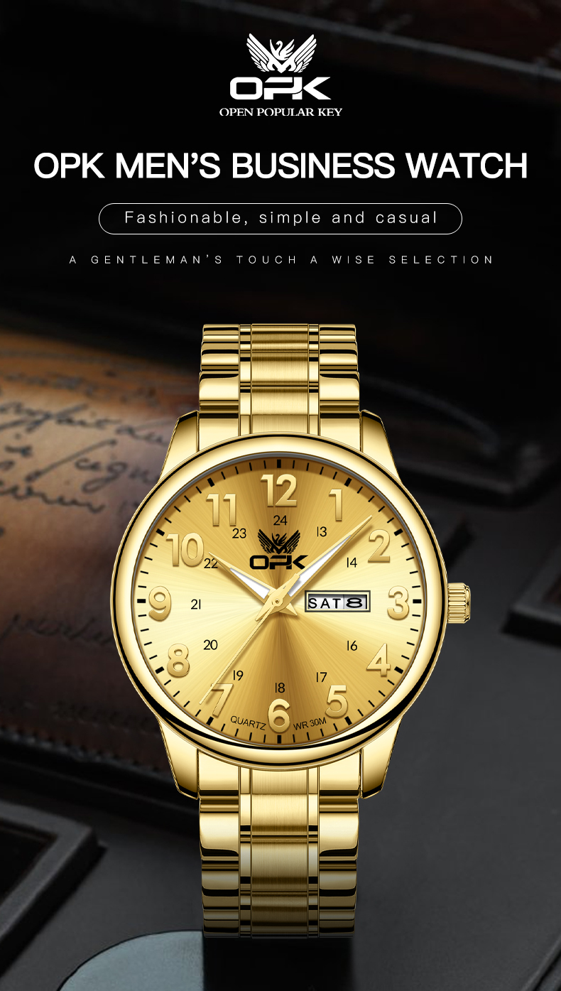 OPK Watch For Men Waterproof Original With Box Stainless Steel Strap ...