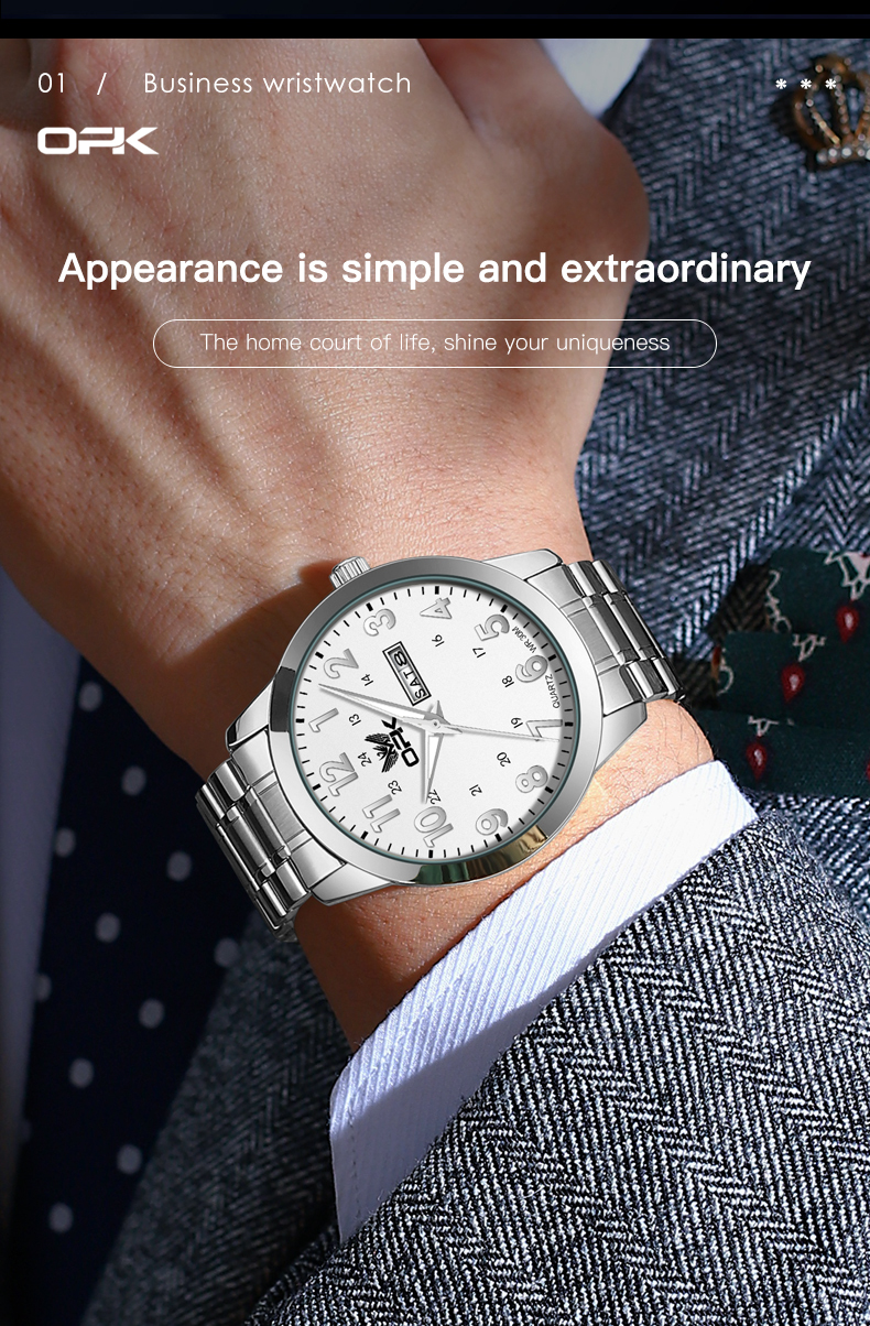 OPK Watch For Men Waterproof Original With Box Stainless Steel Strap ...