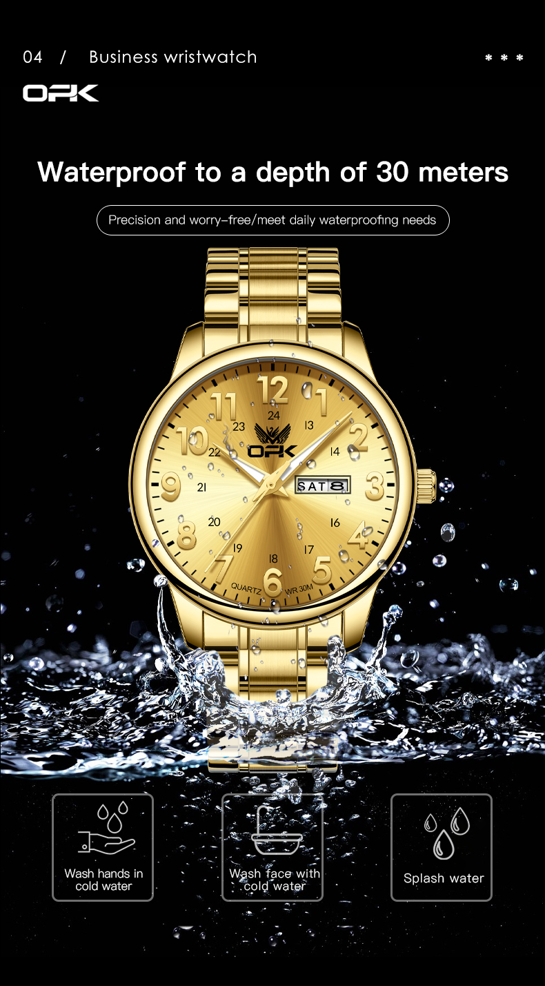 OPK Watch For Men Waterproof Original With Box Stainless Steel Strap ...