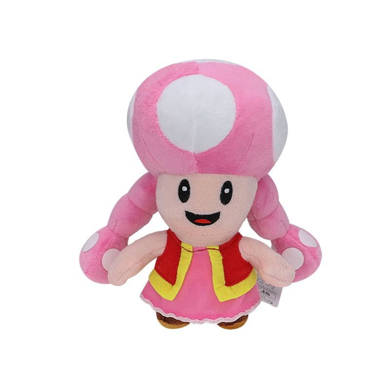 Super Mario Pink Mushroom Sister Toadette Chino Bico Plush Doll Toy ...