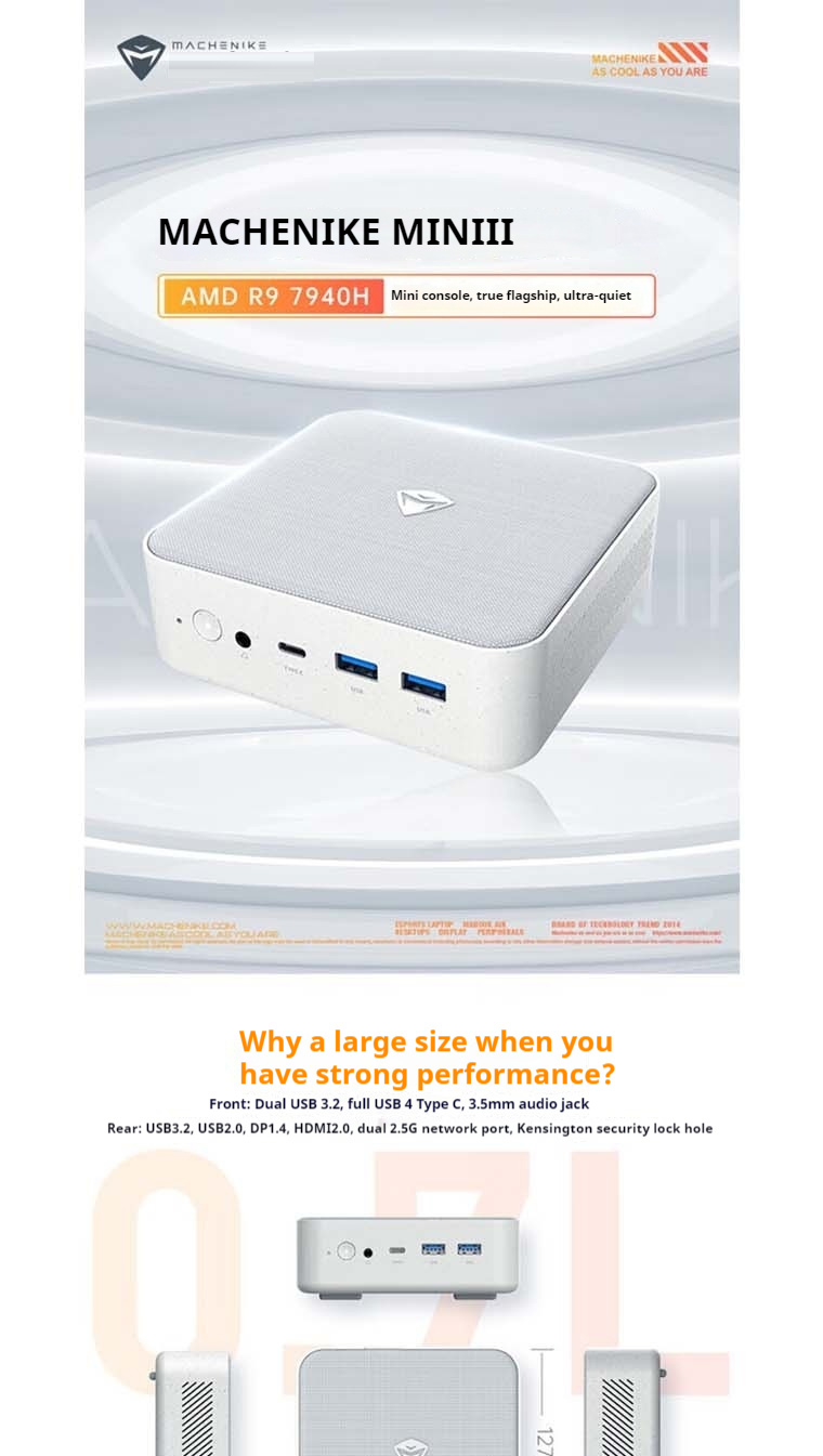 MACHENIKE Mini2 AMD high performance office gaming computer desktop ...