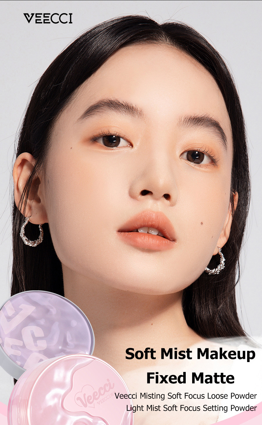 VEECCI Setting powder, powder, oil control, long-lasting waterproof ...