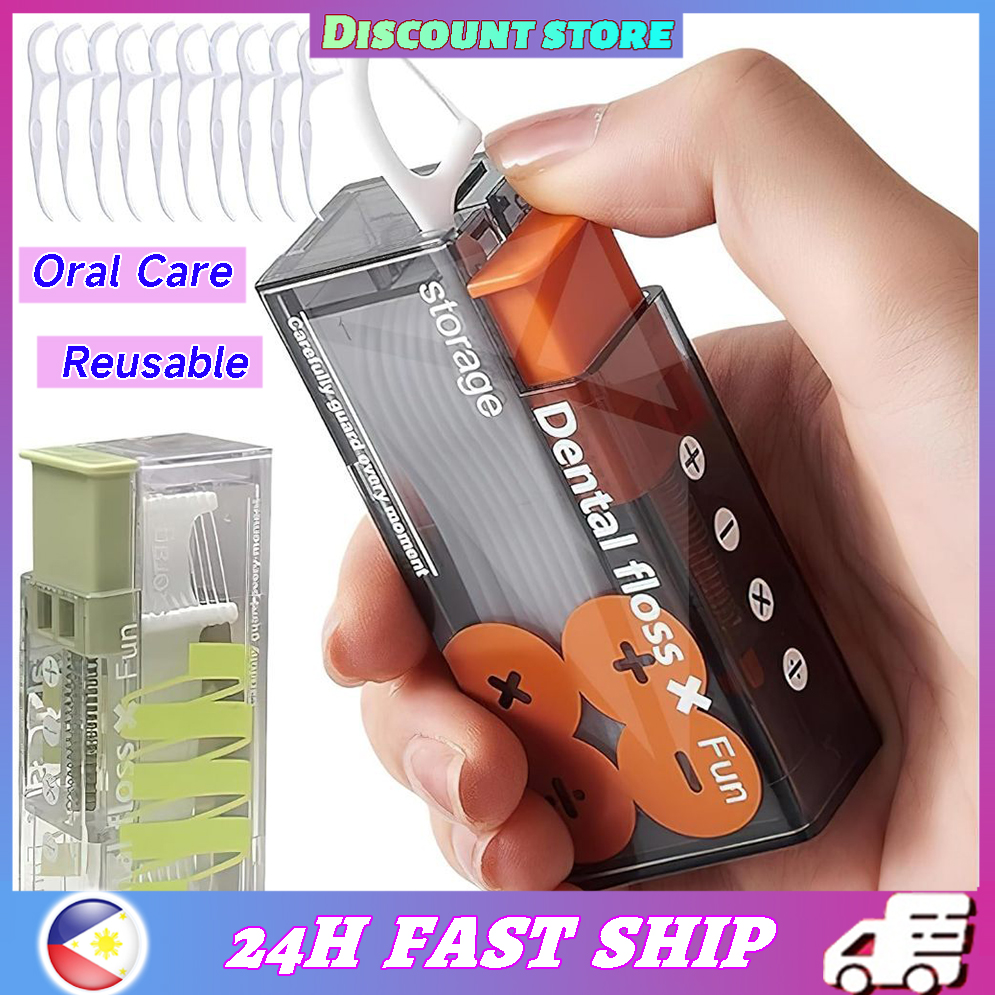 Travel Dental Floss Box With Press Type Refillable Dental Floss Storage ...