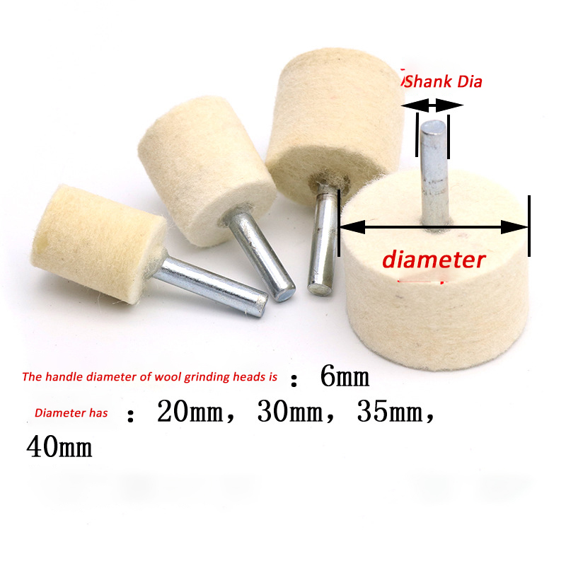 (1pcs) 6mm Wool Felt Burr Grinding Head Grinder Burr Abrasive Polishing ...