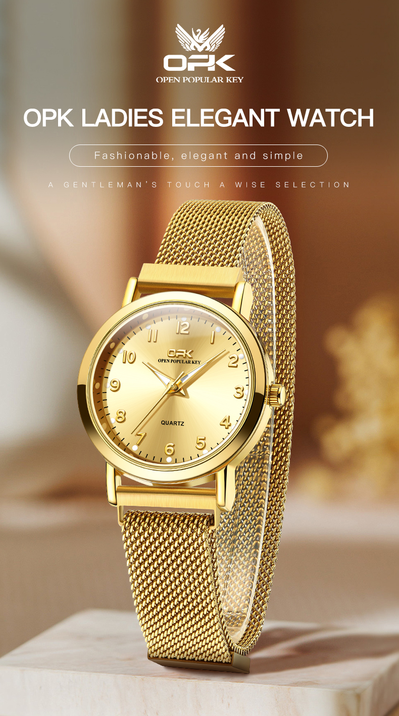 OPK Watch For Women Waterproof Original Stainless Steel Quartz Seiko ...