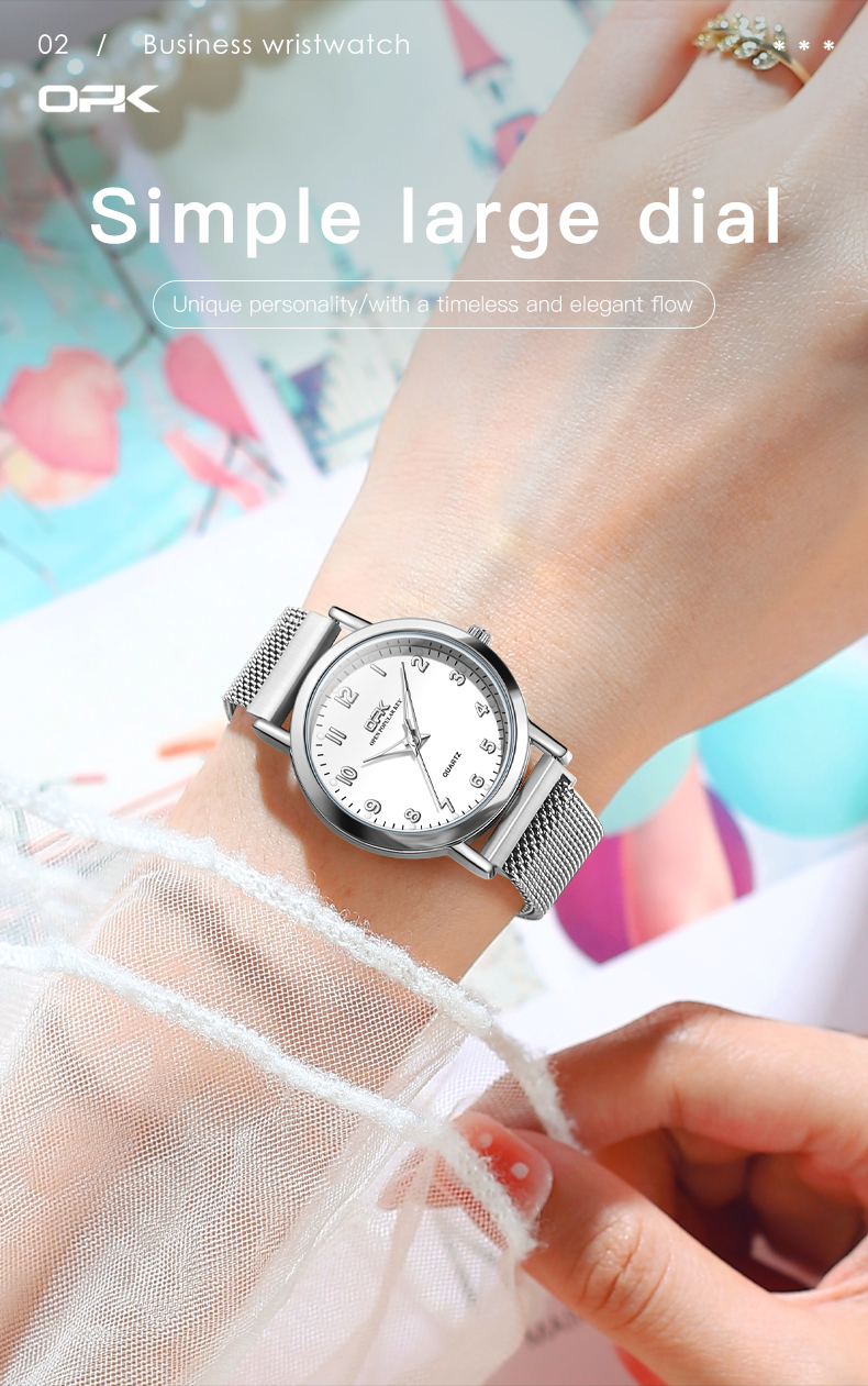 OPK Watch For Women Waterproof Original Stainless Steel Quartz Seiko ...