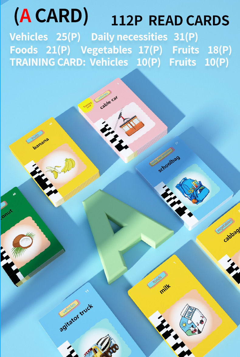 Flash Card Reader Early Education Portable Pronunciation Oral learning ...