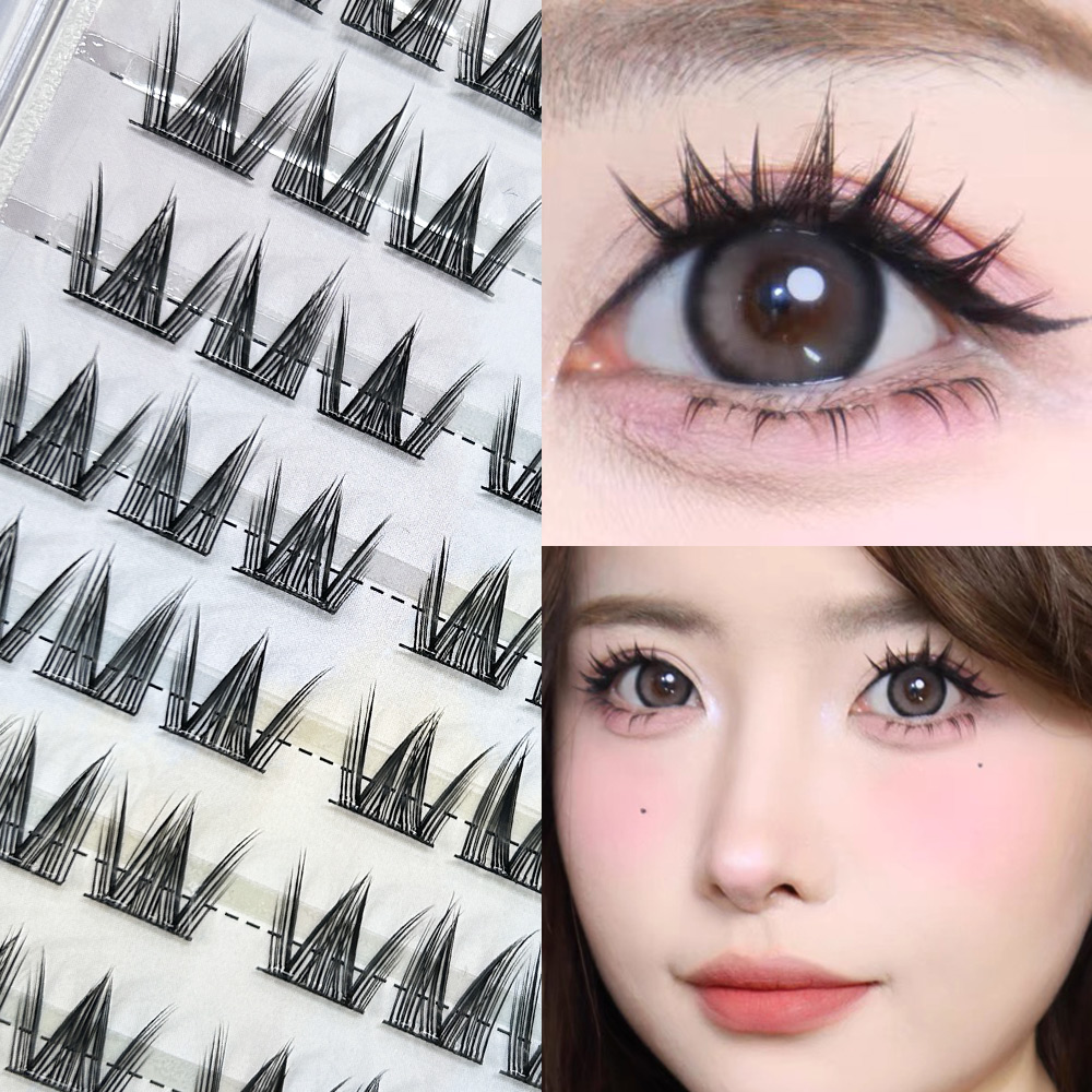 GECOMO Glue-Free False Eyelashes Korean Girl Group Eyelashes 48 ...