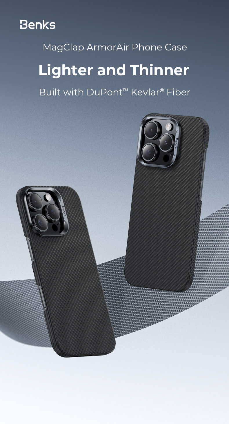[Benks Official] Magnetic ArmorAir Case Kevlar 600D For iphone 15 16 Plus Pro Max Ultra-Slim ...