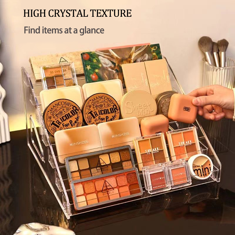 Acrylic Clear Ladder Makeup Storage Box, Multi-layer Eyeshadow Palette ...