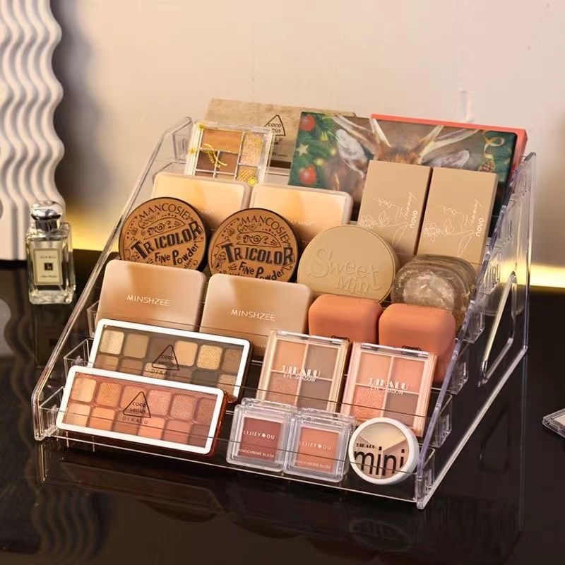 Acrylic Clear Ladder Makeup Storage Box, Multi-layer Eyeshadow Palette ...