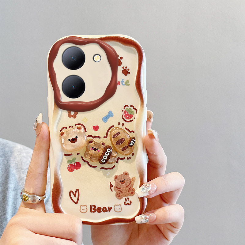 3D Cream glue Cute Case for Vivo Y03 Y02 Y02t Y20a Y18 Y17s Y27 Y27s ...