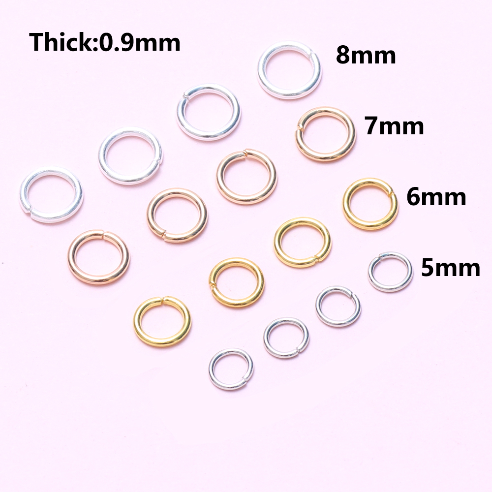 50pcs 5mm 6mm 7mm 8mm Gold Silver Color Loops Open Jump Rings Metal ...