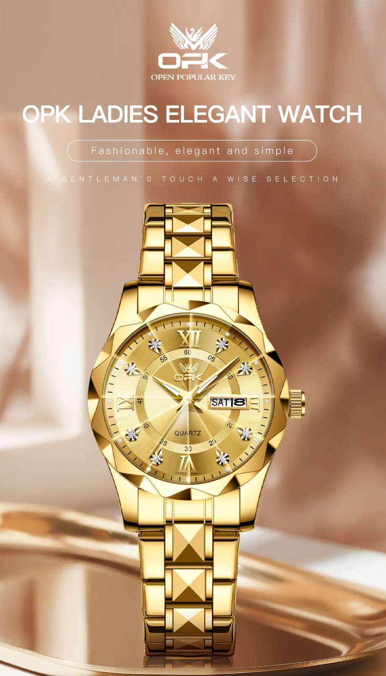 OPK Watch For Woman Elegant Waterproof Original Stainless Steel Quartz ...
