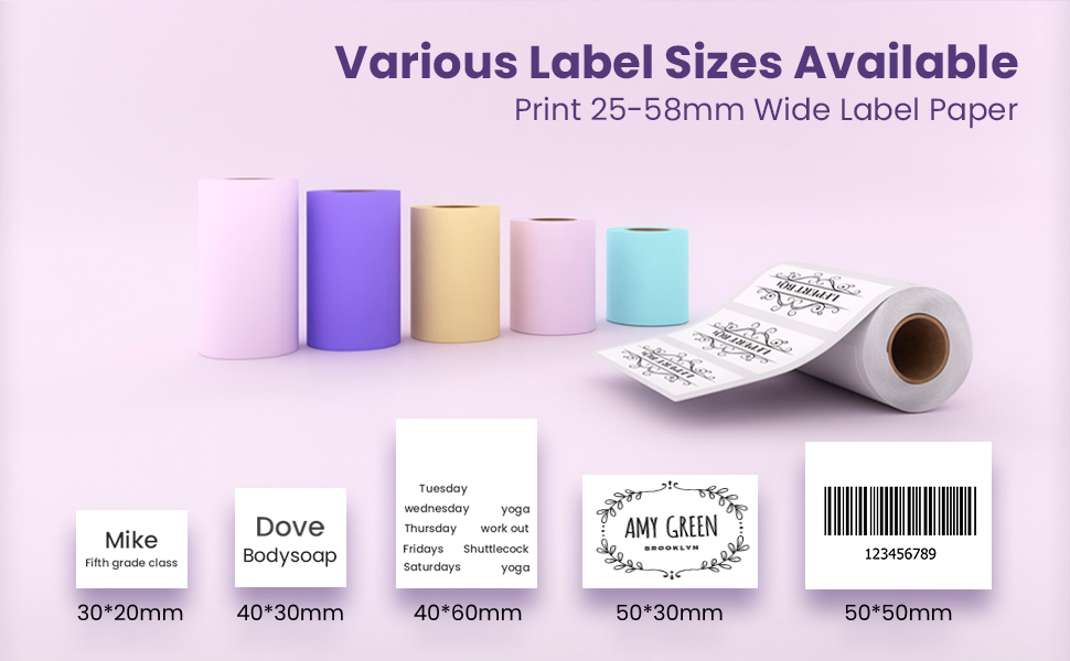 VOZY BQ1 Label Printer Maker Portable Bluetooth Thermal Printer Small ...