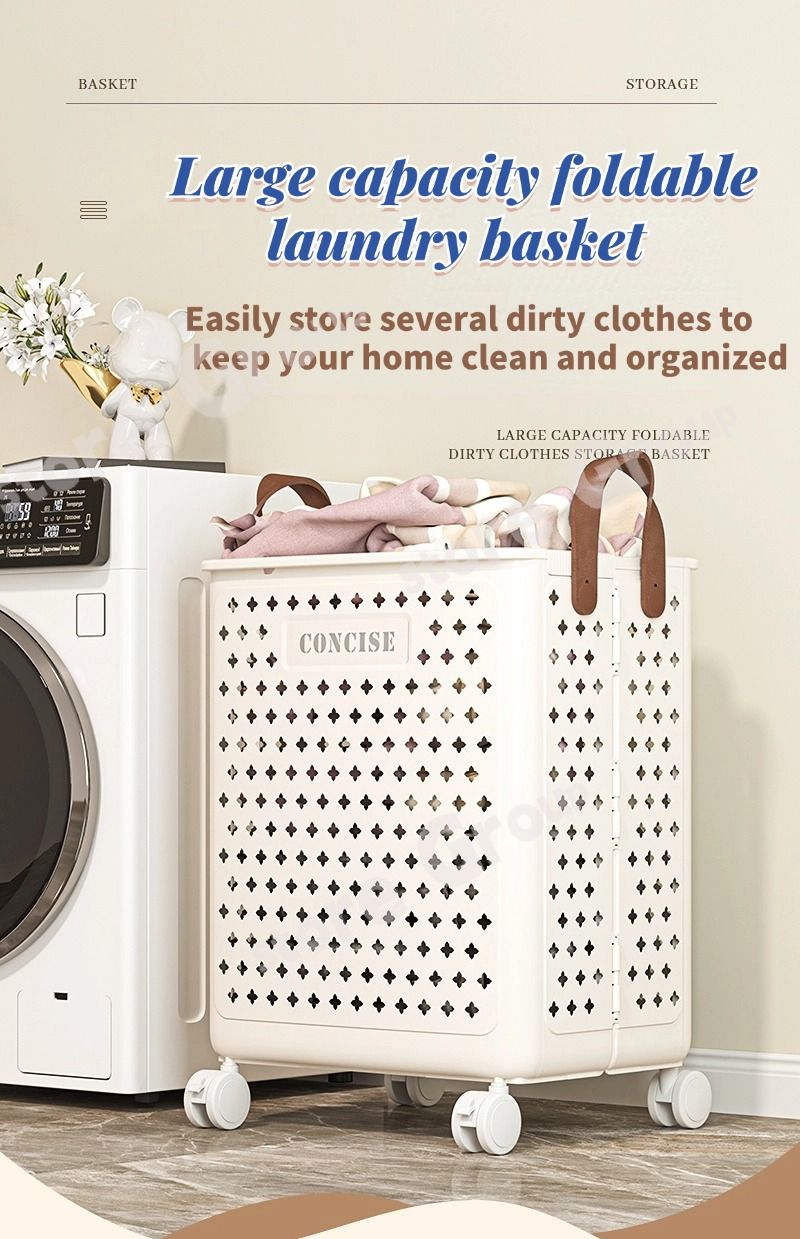 Removable Laundry Basket Dirty Clothes Basket Clothes Storage Hamper ...