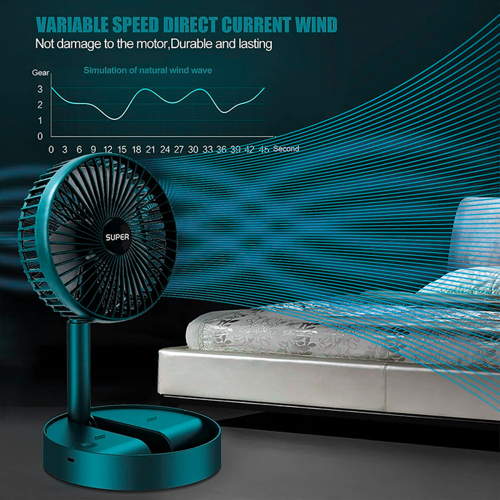 Portable Desktop Fan With Silent 3 Speed 500mAH And USB Power For Desks ...