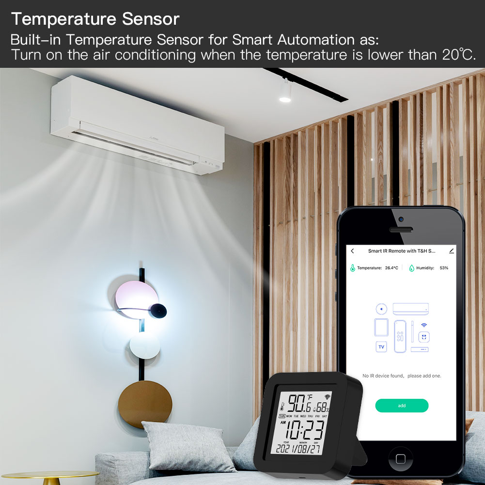 WiFi Tuya Smart IR Remote Control Temperature and Humidity Sensor for ...
