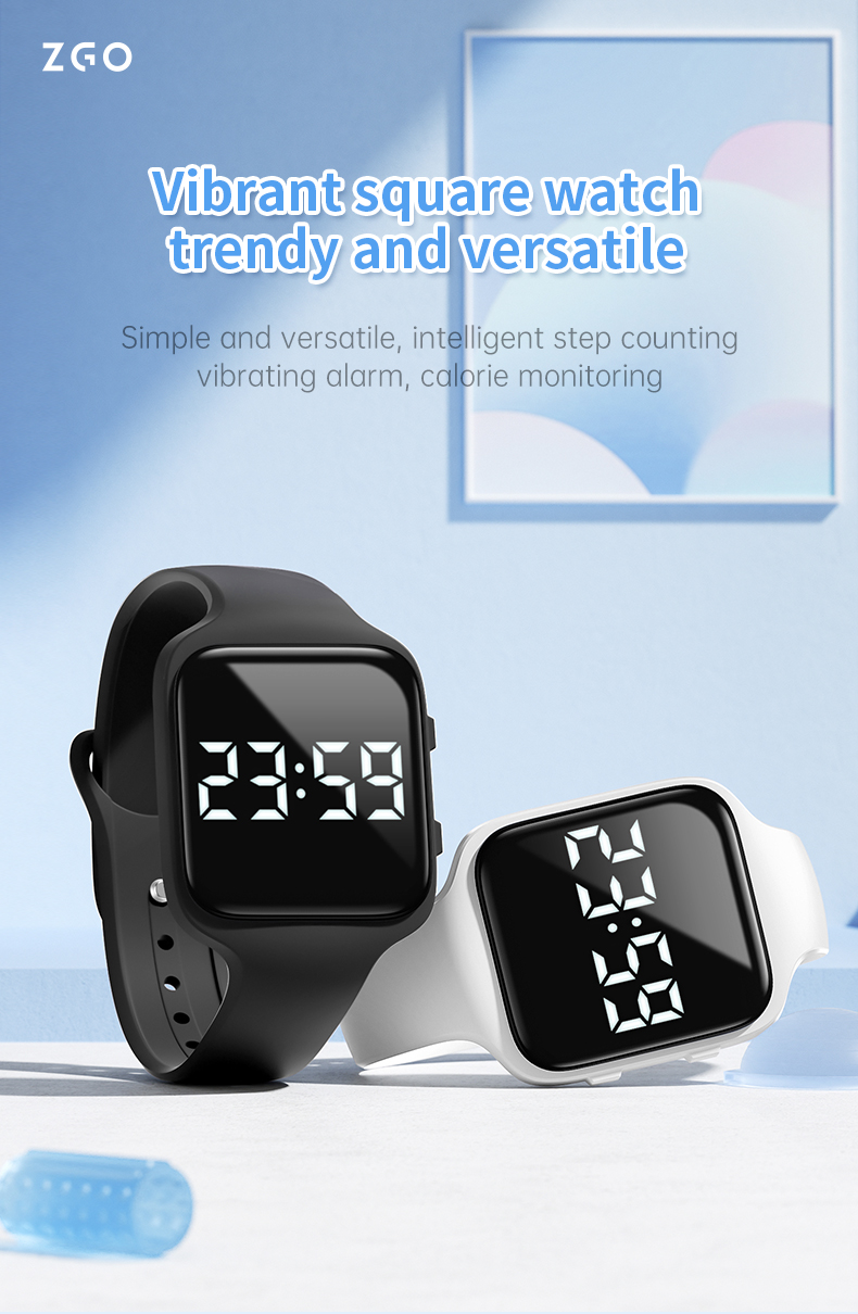 ZGO Men/Woman Watch Long Battery Life Sports Pedometer Waterproof Alarm ...