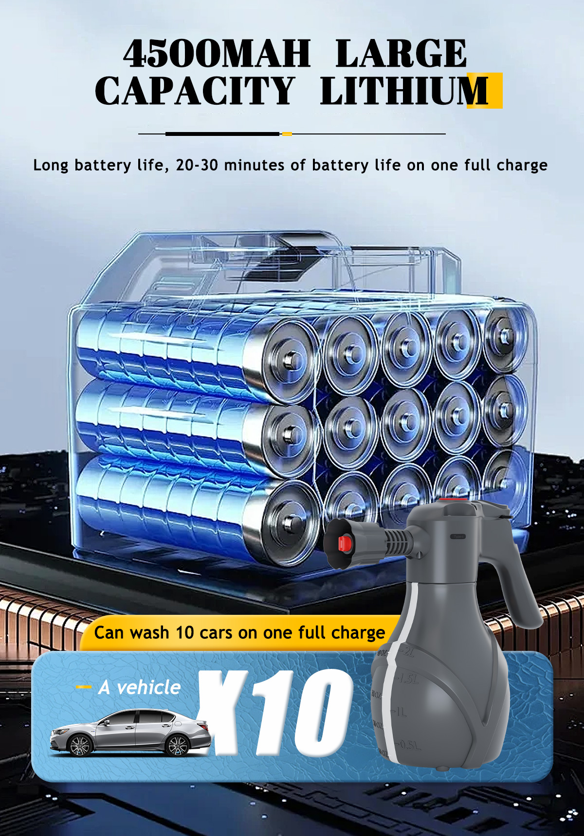 2L car wash spray electric foam sprayer portable foam sprayer foam ...