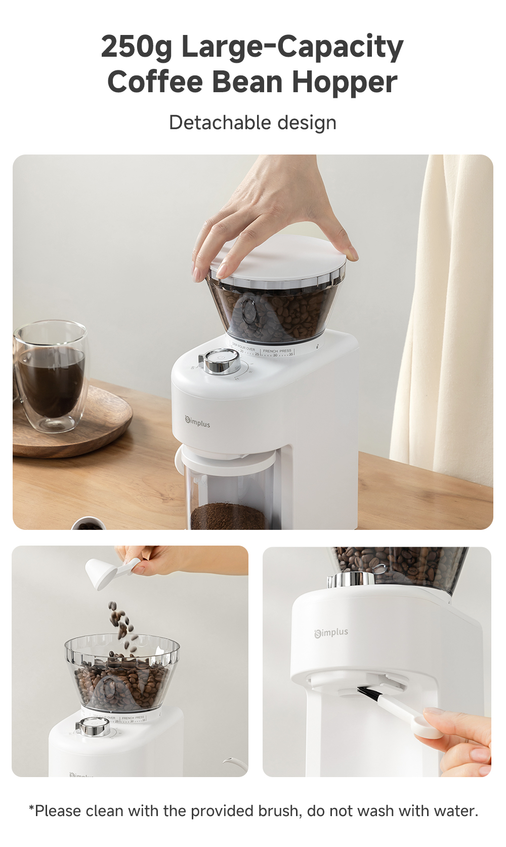 Simplus Electric Coffee Grinder Household Smart Grinder 35 Grind ...