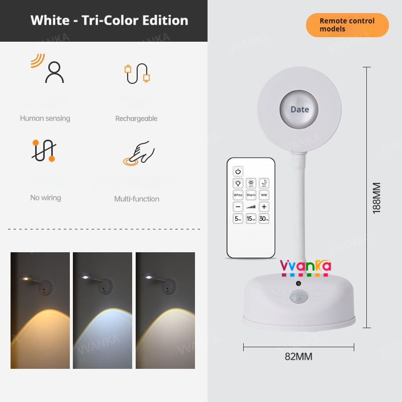 From PH LED Rechargeable Motion Sensor Wall Light Wireless USB Rechargeable for Bedroom Mural ...