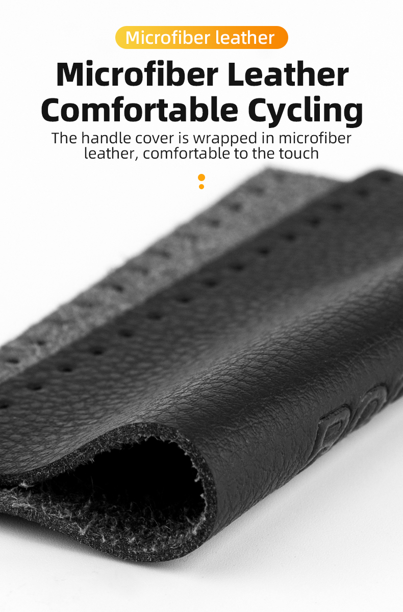 【PH Delivery】ROCKBROS Leather Bike Handlebar Grips Rainproof Shockproof ...