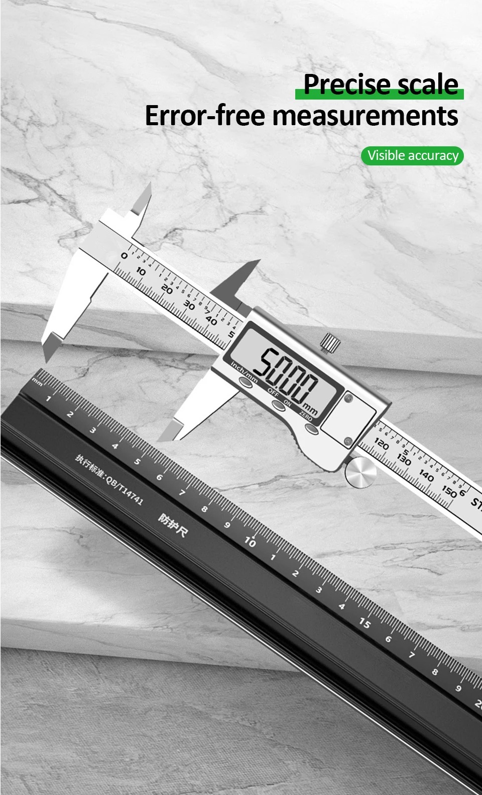 20/30/45cm Multi-functional Aluminum Alloy Protective Straight Ruler ...