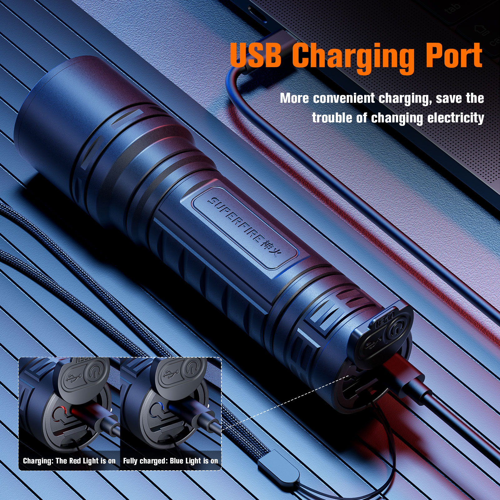 SUPERFIRE S33-X 7W Flash Light LED Rechargeable Torch Light Super Bright Mini Flashlight ...