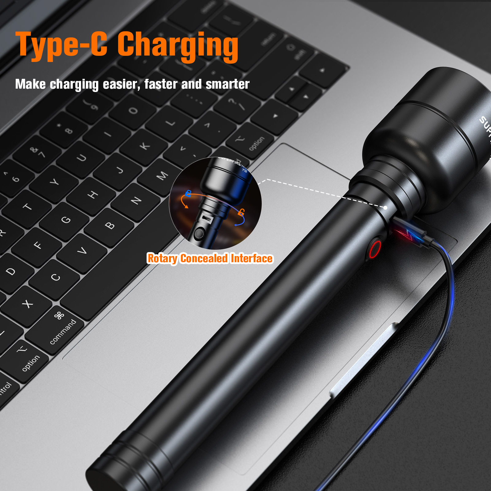 SUPERFIRE Flashlight Y16 20W Super Bright LED Powerful IP46 Waterproof ...