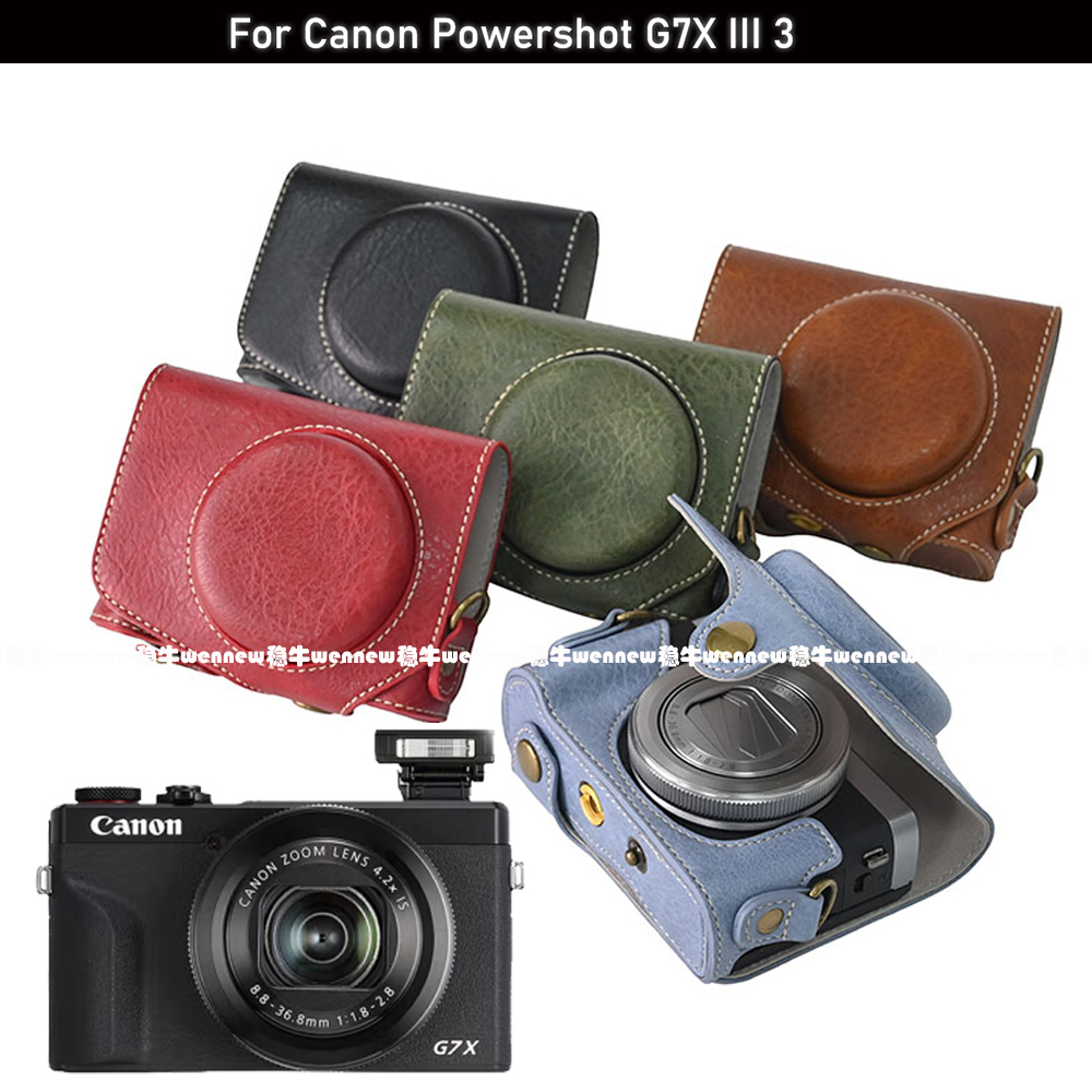 Retro PU Leather Camera Bag Hard Case Half Body Cover Casing for Canon ...