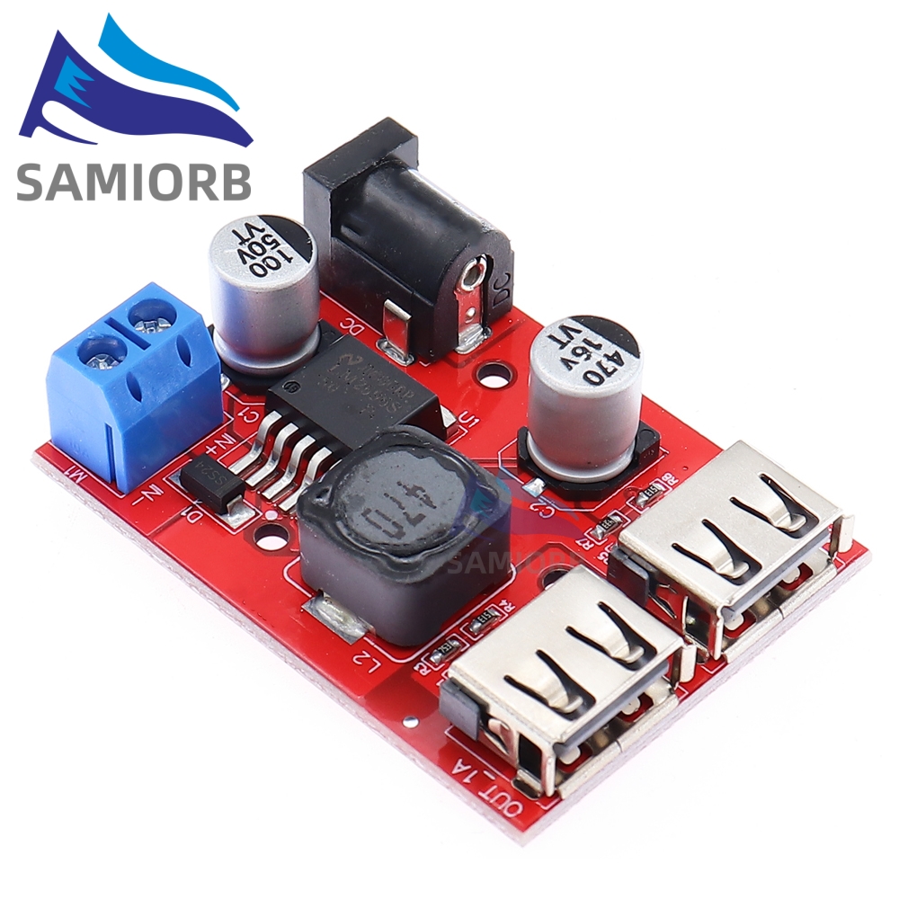 Dual USB DC-DC 9V 12V 24V 36V to 5V 3A Step Down Buck Converter Board ...