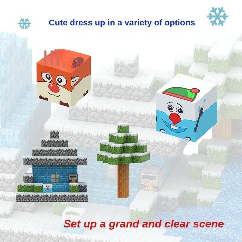 My World DIY Magnetic Building Blocks Children's Toys Large Particle ...