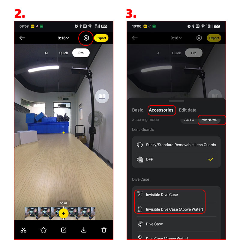 Authentc 50m Invisible Dive Case For 360 X3 360-degree fully Waterproof ...