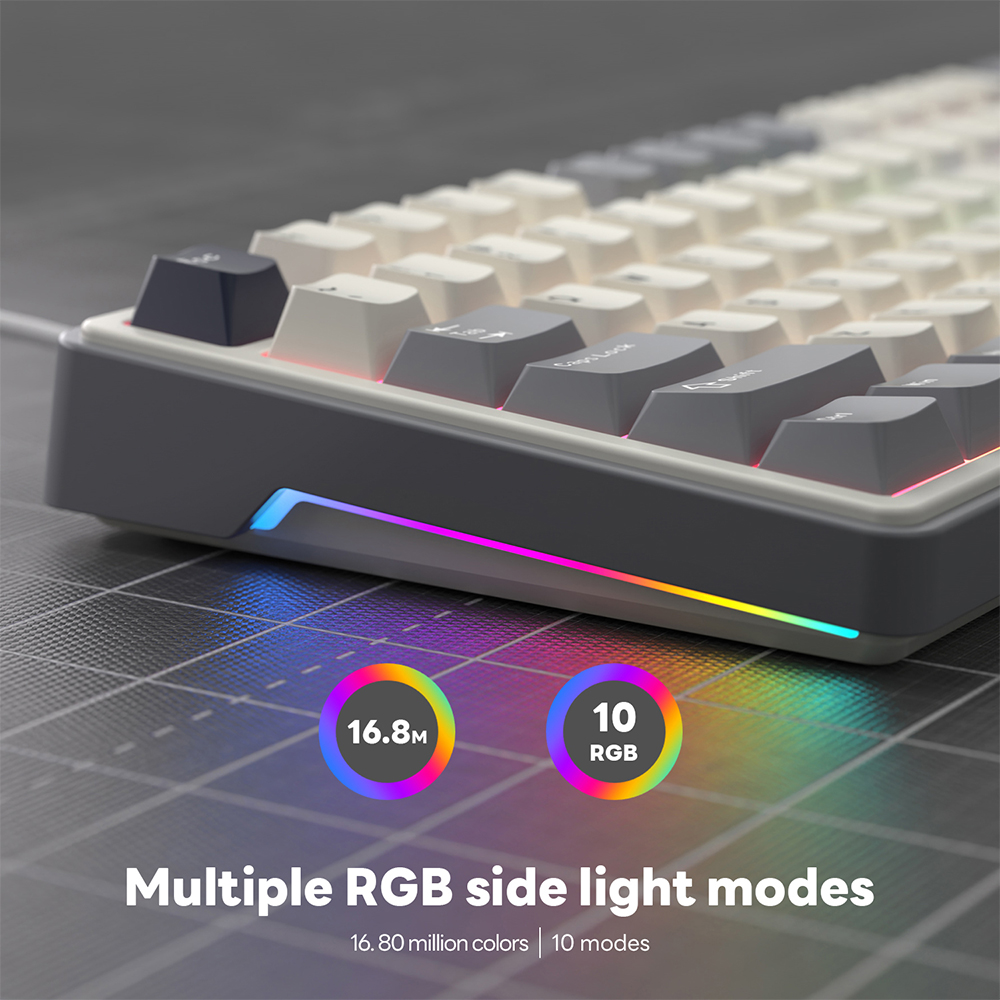 Royal Kludge RK R87Pro Half Grey 87 Key Gaming keyboard 80% With knob ...
