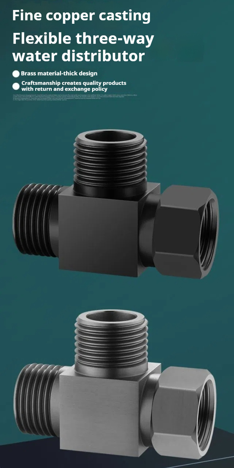 All Copper Black with Livable Connection Three-way Water Divider Faucet ...