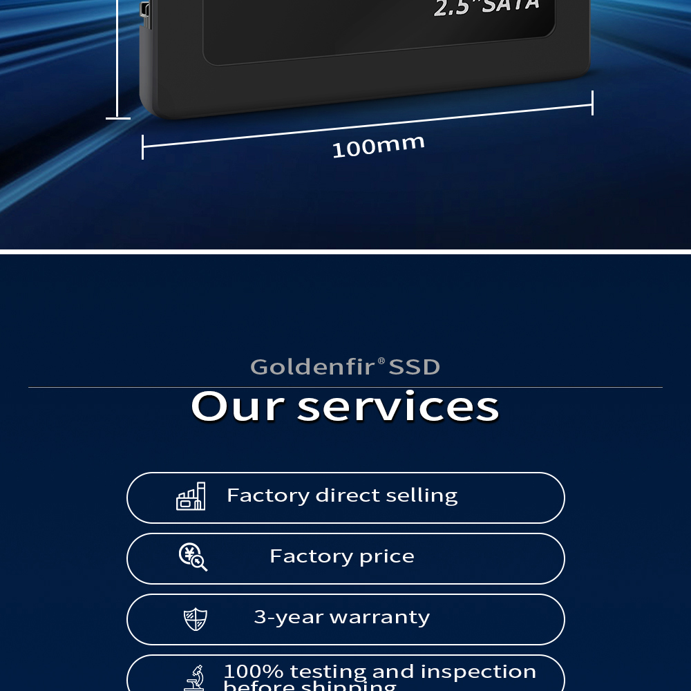Goldenfir SSD 120GB 128GB 240GB 2.5inch 256GB 512GB 480GB 720GB 1TB SATA3 Internal Solid State ...