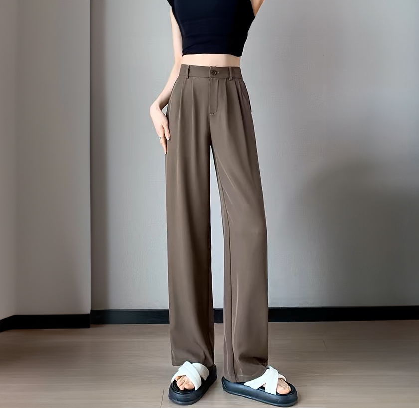 Plus Size (S-6XL) Korean High Waist Plain Slacks Pants for Women Summer ...