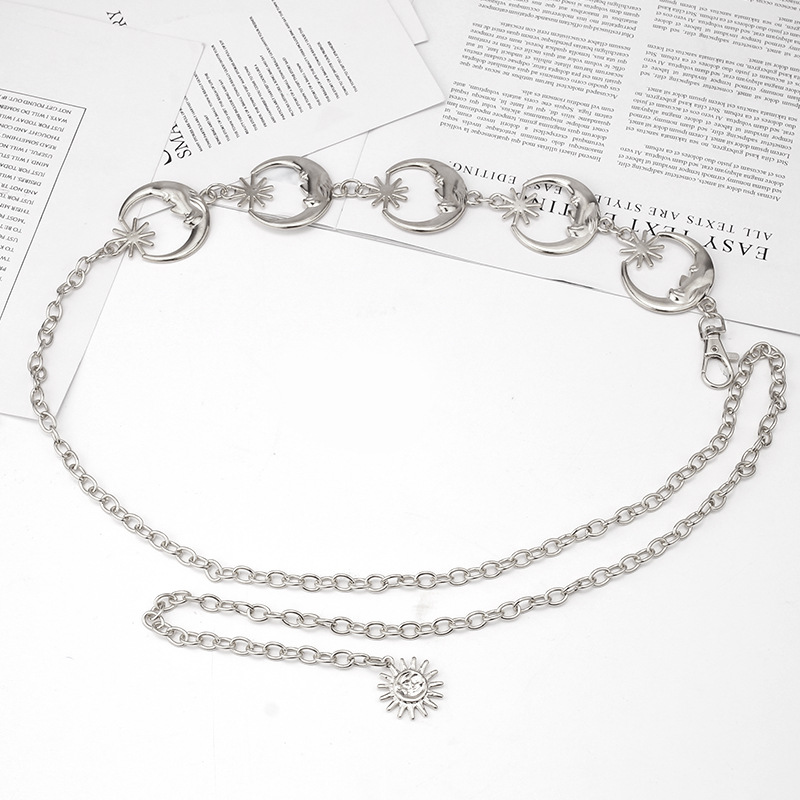 Fashionable and minimalist Moon Star metal waist chain women's trendy ...